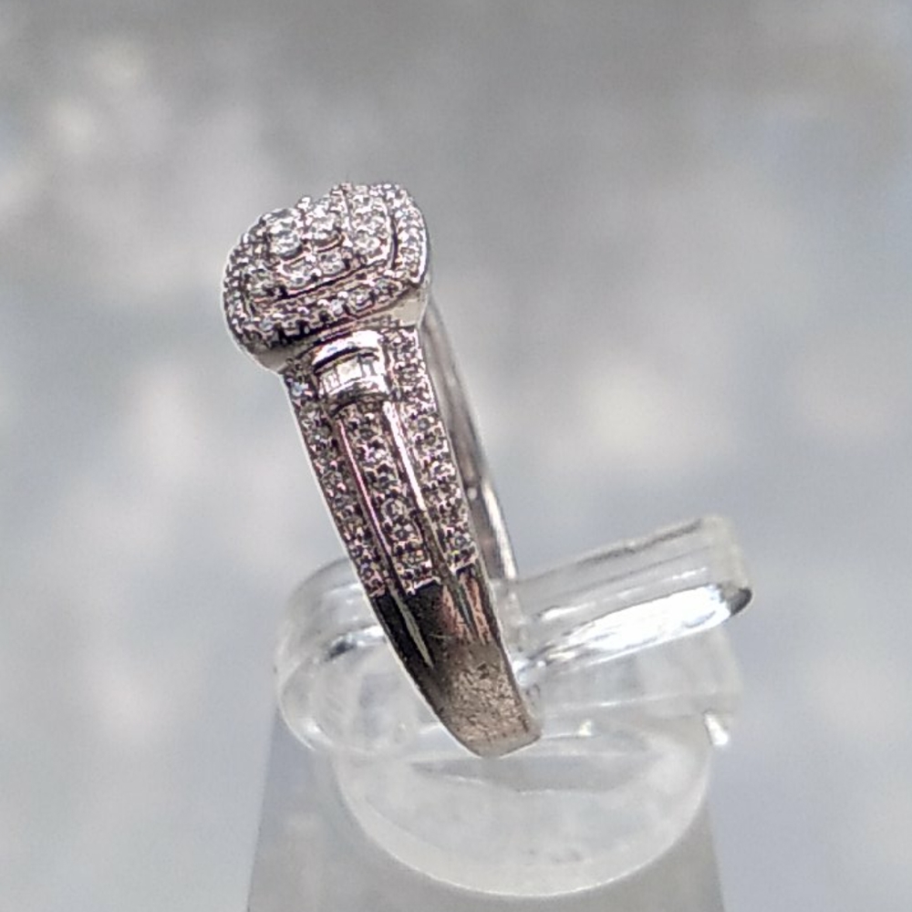 925 Silver Diamond Engagement Ring - Gem